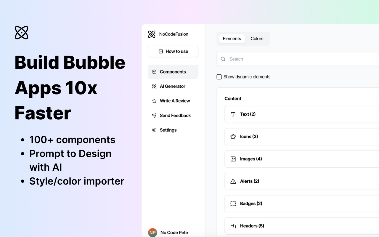 NoCodeFusion Template Template | Bubble